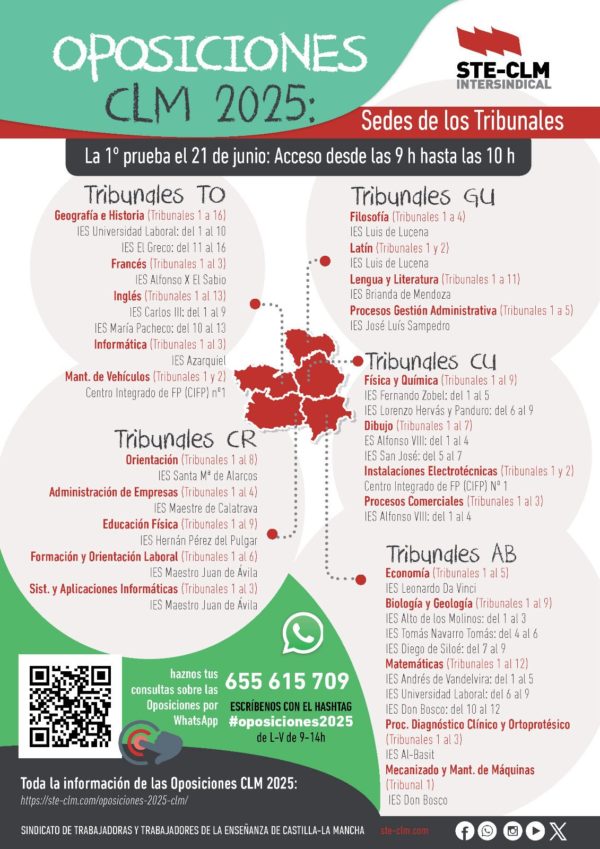 OPOSICIONES CLM 2025: Toda la información – Sindicato de Trabajadores y ...